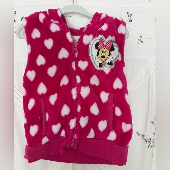 Disney | Jackets & Coats | Disney Pink And White Vest | Poshmark